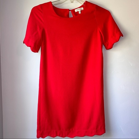 Monteau | Dresses | Monteau Red Scallop Mini Dress | Poshmark